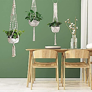 ZOUTOG Macrame Plant Hanger Indoor, Set of 4 Indoor Hanging Planter, Handmade Hanging Plant Holder - 43 Inch, 4 Legs