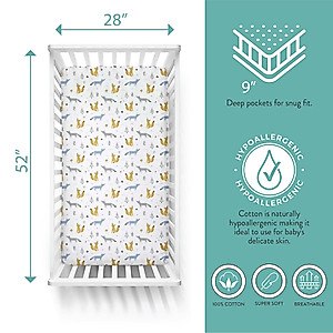 Featherhead™ 2-Pack Fitted Crib Sheets - 100% Cotton - 52" x 28" x 9" for Standard Crib and Toddler Mattress (Jersey Pink Polka)