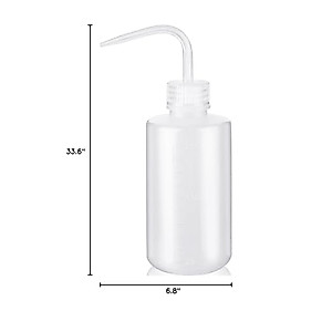 Valchoose Plastic Squeeze Bottle Leak Proof, 250ml | 8.5oz White Wash Bottle Chemical, LDPE, Safety, Medical with Narrow Mouth Scale Labels for Succulent Tattoo Label Watering (1 Bottle)