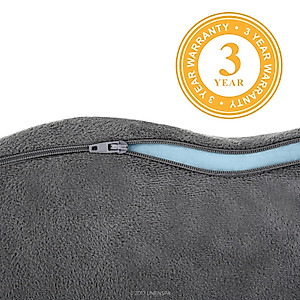 Linenspa Orthopedic Gel Foam Seat Cushion - Tailbone/Coccyx Comfort - Support for All-Day Sitting and Back Pain Relief grey 18" x 14"