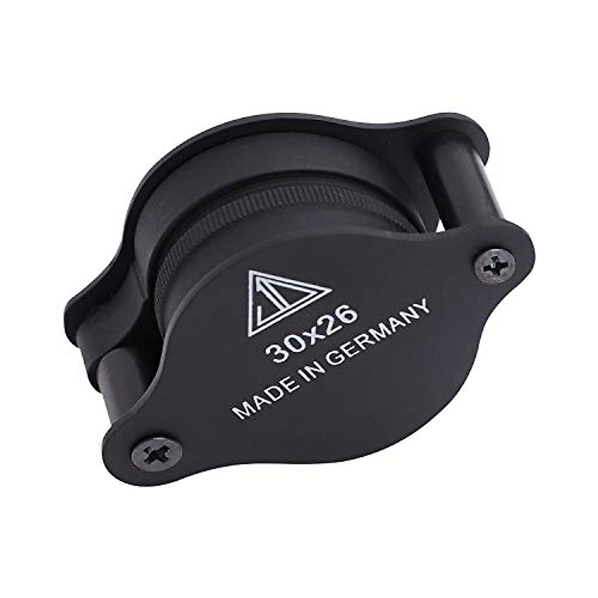 Folding 30X Optics Loupes Magnifying Glass, Portable Magnifier with Rotating Protective Case Metal Microscope Pocket Magnifying Eye Glass Lens for Reading Jeweler Coins Stamps