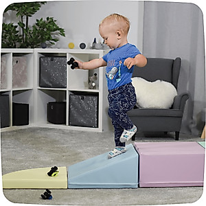 IGLU Set 6 Pastel Soft Play Forms, Large Foam Blocks, Baby Slide, Indoor Climbing Toys for Toddlers 1-3, Climbing Blocks, Baby Crawling Helper, Montessori Climbing Toys