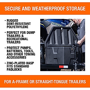 Buyers Products 1701680 Black Poly Trailer Tongue Truck Tool Cargo Storage Box,18 x 19 x 36 Inch, Made In The USA, Trailer Tongue Box For Storage And Organization, Trailer Storage Box