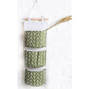 SAMZAREULO Wall Closet Hanging Storage Bag, 3 Remote Size Pocket Over Door Hanging Storage Bags