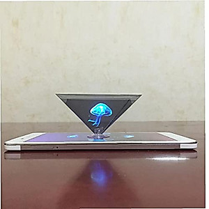 Onsinic 2 Pcs 3D Hologram Projector Pyramid Display Projector Video Stand Universal for Any Mobile Phone, 7*7*4cm