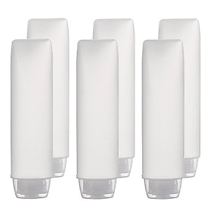 OTO 6 Pack Travel Size Plastic Squeeze Bottles for Liquids, 30ml/1 Fl. Oz TSA Approved Makeup Toiletry Cosmetic Containers