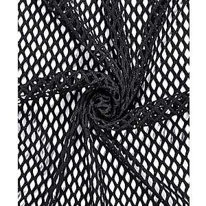 Keily & Megan Inc, 60" Wide Big Hole Fishnet Diamond Mesh Stretch Polyester Spandex Fabric by The Yard (1 Yard, Black)
