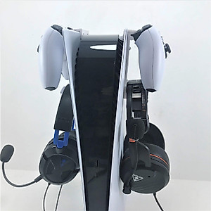 3D Cabin PS5 Controller & Headphone Console Bracket Mount Holder For Play Station 5 Digital Or Disc DualSense (Left & Right Pack) Black