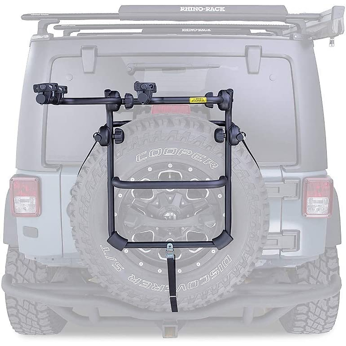 Rhino-Rack Spare Tire Bike Rack, 2 Bike Carrier, Holds Many Types of Bikes, Black (RBC025)