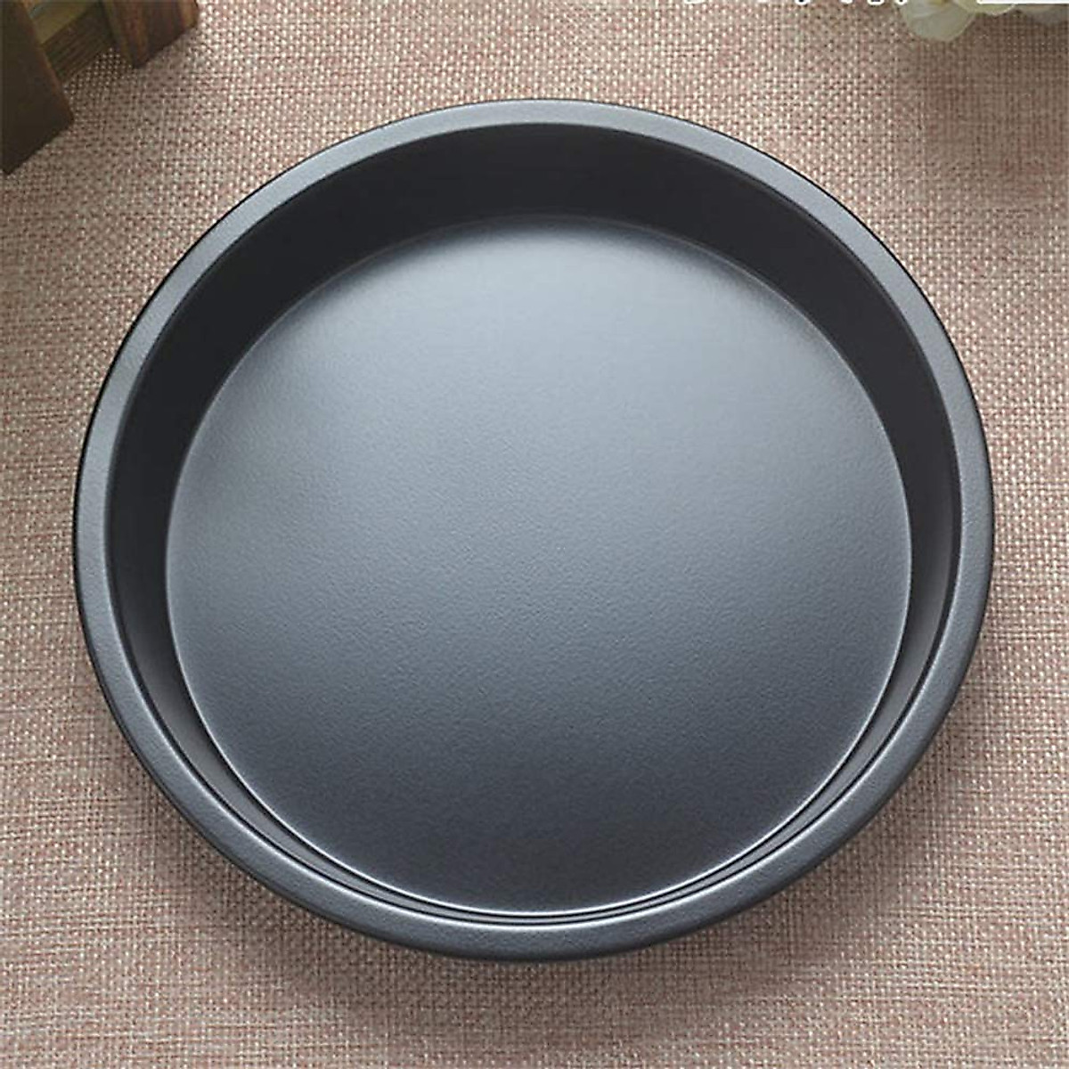 NJZYB Pizza Bakeware, Carbon Steel Non-Stick Coating Pie Pans for Oven Baking, Round Deep Dish Pizza Pan, Dishwasher Safe, for Kitchen, Party, Commercial,9inch