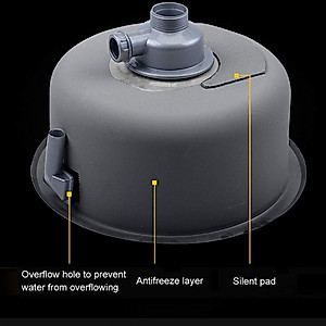 PROPFE Bath Fixtures Black Round Sink Kitchen 304 Stainless Steel Sink Round Single Sink Bathroom Round Washbasin Washing Vegetables and Dishwashing Pool (Color : Black, Size : 30cm|11.8inches)