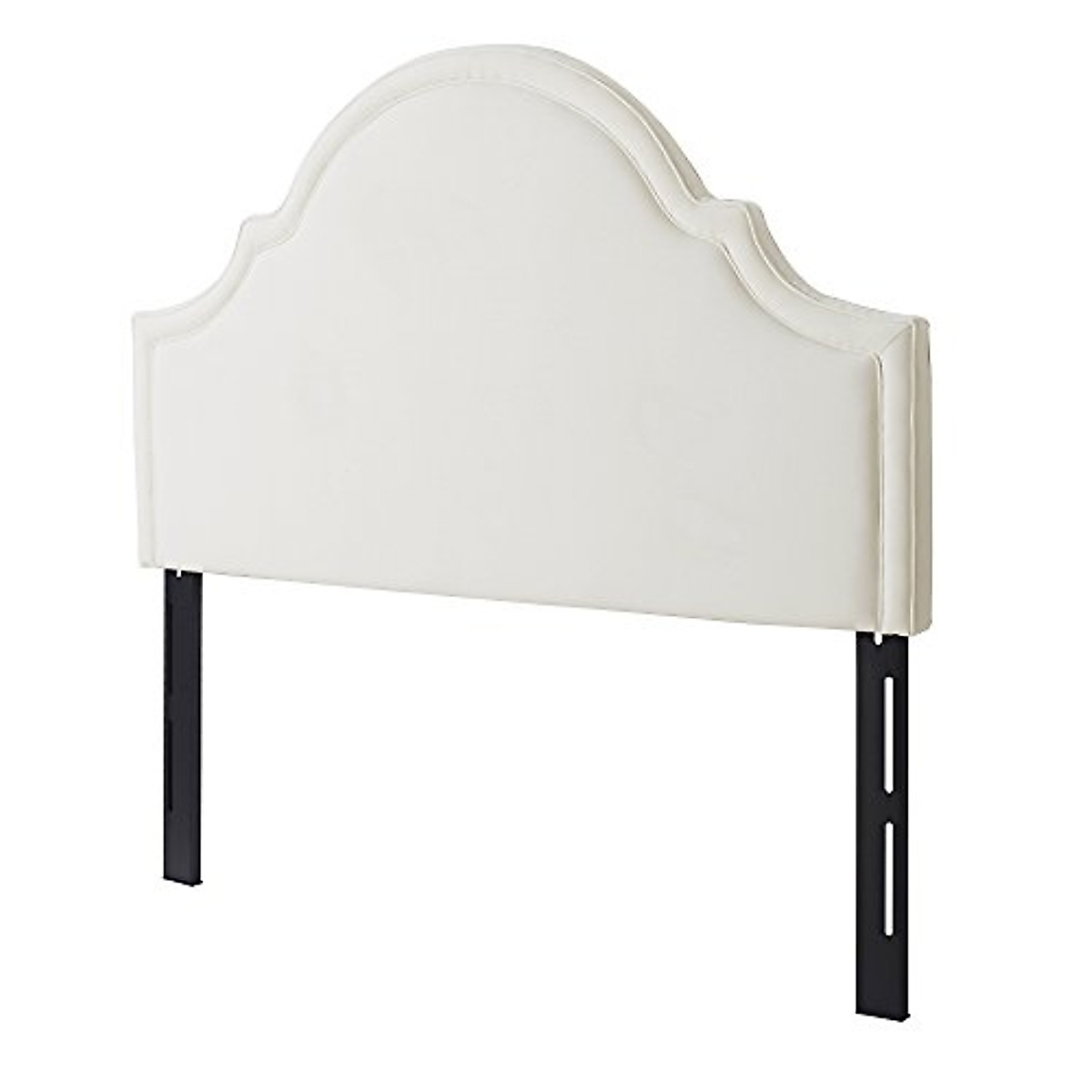 Jennifer Taylor Home Catherine Upholstered Queen Headboard, Antique White Woven