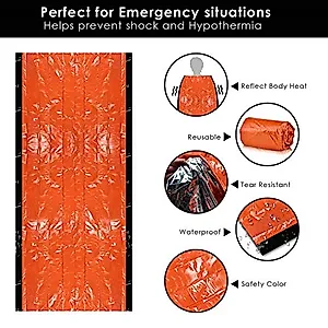 Sirius Survival Bivvy Emergency Sleeping Bag - Lightweight & Compact - Waterproof, Thermal, Emergency Blanket - Mylar Sleeping Bag in Portable Drawstring Sack - Orange