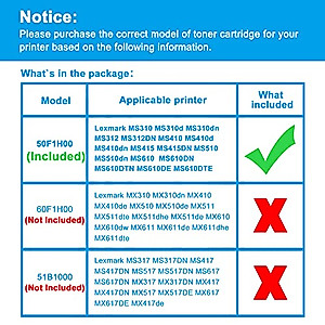 LCL Compatible Toner Cartridge Replacement for Lexmark 50F0HA0 500HA 50F1H00 501H 5K MS310 MS310d MS310dn MS312 MS312DN MS315 MS315dn MS410 MS410d MS410dn (1-Pack Black)