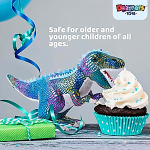 BUILD ME Plush Dinosaur Stuffed Animal Set of 4 Soft Dinosaurs, 12" Stuffed Dinosaur Set Includes T-Rex Brachiosaurus Stegosaurus and Triceratops Toys for Boys, Volcano Toys for Kids 3-5