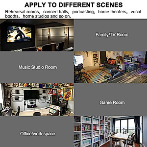 BUBOS 12 Pack Hexagon Acoustic Panels Soundproof Wall Panels,14 X 13 X 0.4Inches Sound Absorbing Panels Acoustical Wall Panels, Acoustic Treatment for Recording Studio, Office, Home,White