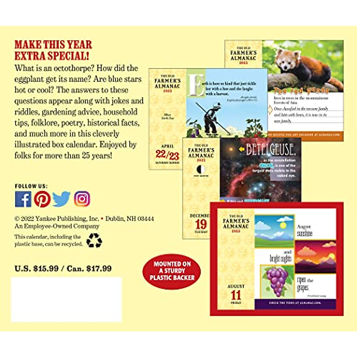 The 2023 Old Farmer’s Almanac Everyday Calendar