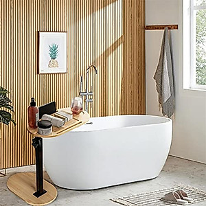 YEBDD Wooden Bathtub Tray Adjustable Table Side Shelf Drawing Living Dressing Room Bathroom