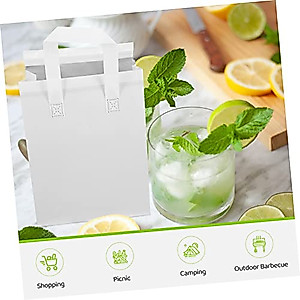 NAMOARLY 10pcs Cold Drink Insulation Bag Drink Carrying Bags Drink Carrier Bag Drink Packaging Bags Insulated Bag Insulated Drink Bag Takeaway Food Bag The Tote Bag Non-woven Fabric White