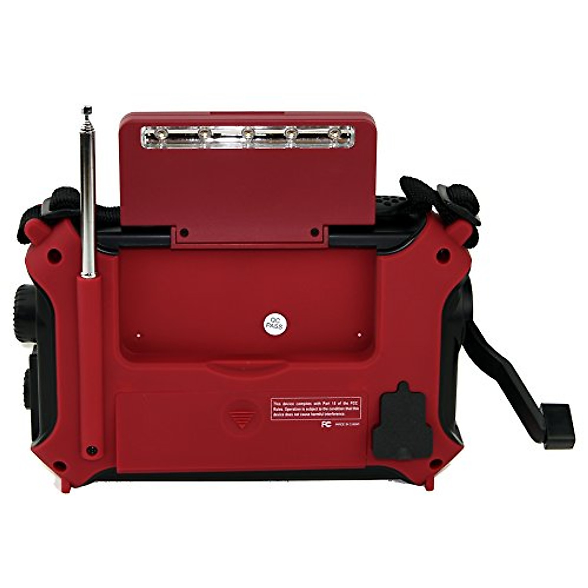 Kaito KA500IP-RED Voyager Solar/Dynamo AM/FM/SW NOAA Weather Radio with Alert and Cell Phone Charger, Red