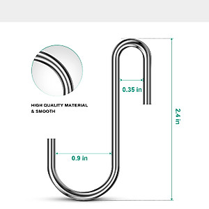 CZYJOE 30 Pack Heavy Duty S Hooks Pan Holders Pot Rack Hooks for Hanging Kitchenware, Utensils, Mugs, Bags, Plants, Clothes
