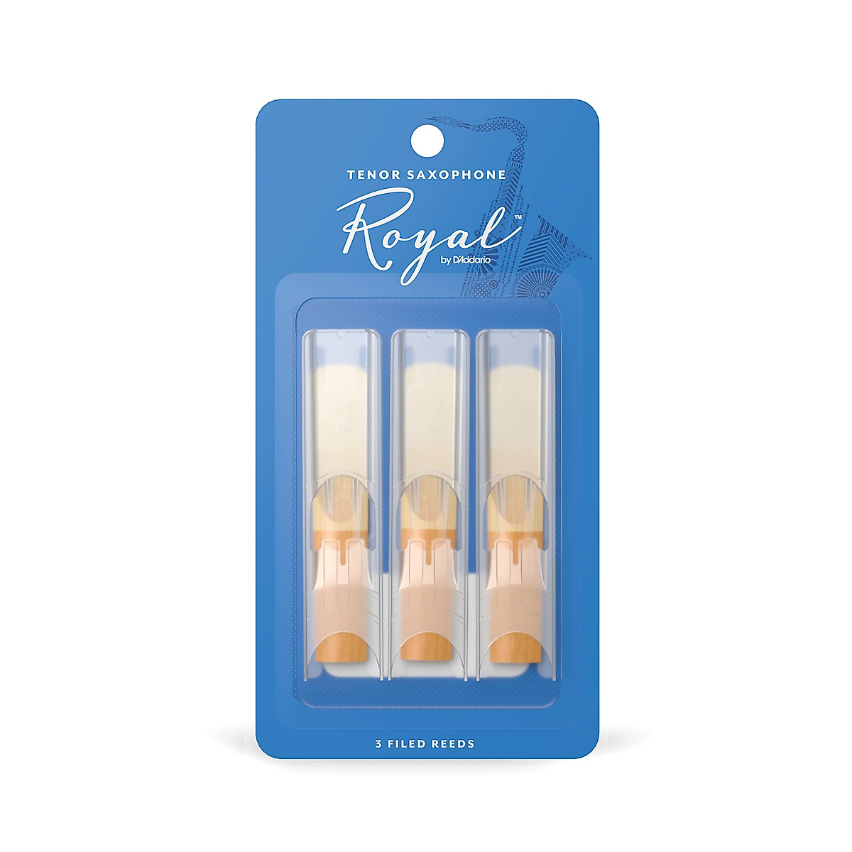 D'Addario Royal Tenor Saxophone Reeds, Strength 2.5, Pack of 3
