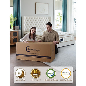 SURLUNKEYS Gel Foam Hybrid Mattress - Euro Top 14 Inch Full Size Mattress with Pocket Spring for Motion Isolating, Medium Firm Mattress in a Box, 120-night Trial