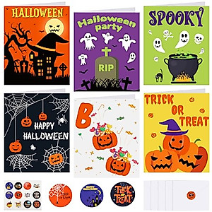 NEBURORA 30 Pack Halloween Greeting Cards with Envelopes and Stickers for Halloween Party Favors Gifts Goodie Bag Fillers