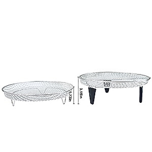 Upgrade Air Fryer Rack, Three Stackable Dehydrator Racks for Gowise Phillips USA Cozyna Ninja Airfryer,Stainless Steel Round Air Fryer Rack Fit all 4.2QT - 5.8QT Air fryer,Oven,Press Cooker (Round)