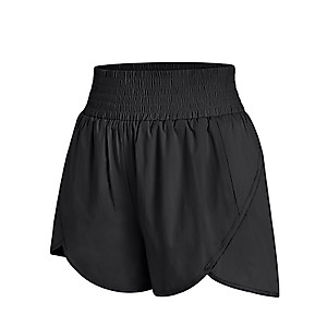 AUTOMET Womens Athletic Shorts High Waisted Running Shorts Gym Workout Shorts Casual Comfy Sport Shorts with Pockets 2024 Black