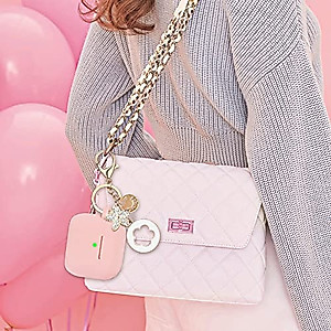 Case for Airpods 3 - VISOOM Pink Airpods 3rd Cases 2021 Silicone for iPod 3 Earbuds Case Cover Women Wireless Charging Case with Accessories Girl Bling Keychain for Apple Ear Buds 3rd Generation