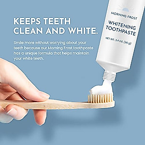 SNOW Whitening Toothpaste, Morning AM Toothpaste, No Fluoride, No Sulfate, Non-GMO Snow Toothpaste Whitening Teeth Oral Care Product, Pairs w/Whitening Strips - Peppermint Flavor (Morning Frost)