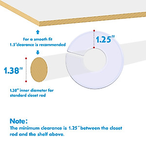 30 Pack White Round Clothing Size Closet Rack Dividers Hangers with 1 Bonus Marker (Outer 3.5”, Inner 1.38” in Diameter)