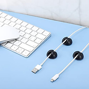 ENPOINT 30 Pack Cable Clips, Adhesive Cable Management,1 Slot Cable Holder Clips Wire Clips Black Cable Organizer for Power Cord, Phone Charger, PC, Car, Office, Home, Nightstand, Charging Accessory