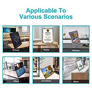 Boloyo Acrylic Book Stand Without Ledge ,6 Inch 6PC Clear Acrylic Display Easel Transparent Display Stand Holder Tablet Holder for Displaying Pictures,Books,Artworks, CDs