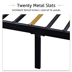 SHA CERLIN Bunk Bed Twin Over Twin Size with Ladder and Full-Length Guardrail, Metal, Storage Space, No Box Spring Needed, Noise Free, Black