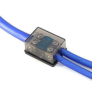 KnuKonceptz Bassik 2 Way Mini ANL Ground Distribution Block - 1/0 Gauge to 4 Gauge - Ground Links