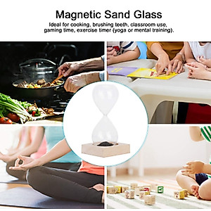 Hourglass Sand Timers, Magnetic Hourglass Birthday Present, Clear Smooth Glass Desk Decor, for Home Decor Birthday Gift
