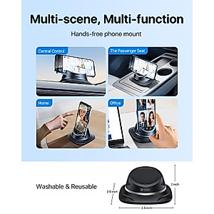 andobil Newest Car Phone Holder Mount, Stable & Silicone Phone Mount for Car, 360° Rotatable Dashboard Cell Phone Holder, Car Phone Stand Compatible with iPhone 15 Pro Max/14/13/12, Samsung S24/23/22