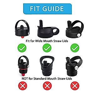 [4 Pack] Straws Replacement for Hydroflask Wide Mouth Bottle Straw Lid, 4 BPA-FREE Straws and 4 Straw Cleaning Brushes