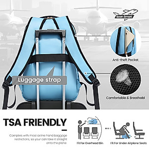 LOVEVOOK Laptop Backpack for Women 15.6 inch, Travel Backpack Purse,Professional Laptop Computer Bag,Waterproof Work Business College Teacher Bags Carry on Backpack with USB Port,Angel Blue