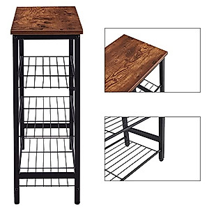 Wire Shelving Unit Metal Shelf Storage Shelves with 4 Tier Layer Rack Strong Rack Free Standing Display Storage Shelf Plant Flower Stand Low Organization Shelf Rack for Kitchen Living Room,4 Tier