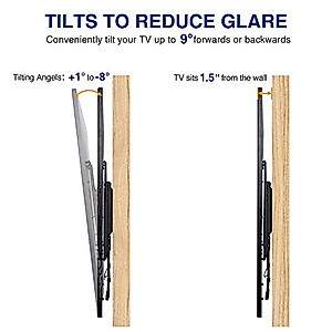 Rentliv Tilting TV Wall Mount TV Bracket for Most 37-70 Inches TVs, TV Mount with MAX VESA 600x400mm, TV Hanger Holds up to 132 LBS, fits for 16" 18" 24" Wood Studs, Low Profile TV Holder