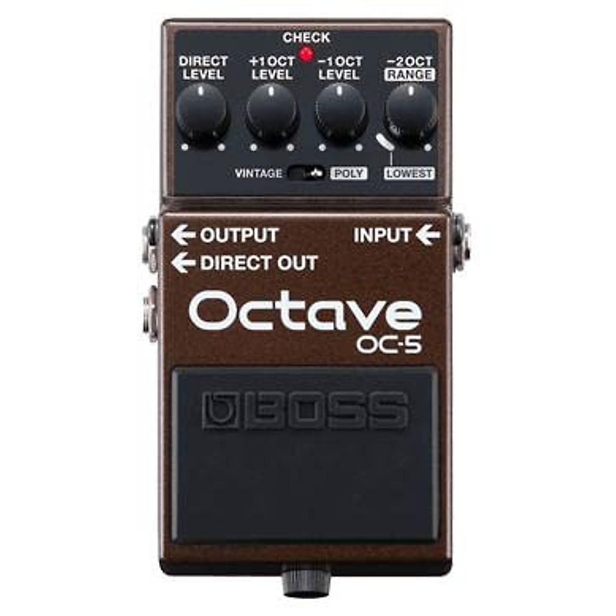 BOSS Oc-5 Octave Guitar And Bass Effect Pedal with Vintage And Poly Modes Plus 5-Year Warranty
