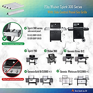 Tombili 22.5" Flavorizer Bars Replacement for Weber Spirit 300 E310 S320, Fits Genesis Silver B&C, Genesis Gold B&C, Genesis Platinum B&C, Spirit 700, Weber 900 with Side Control Grill Parts.WB7536