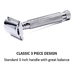 Parker 97R Traditional Double Edge Safety Razor & 5 Parker Premium Razor Blades