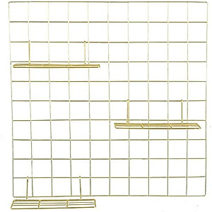 GBYAN Hanging Basket Straight Shelf Gold Flower Pot Display Holder for Wire Wall Grid Panel, 2 Pack