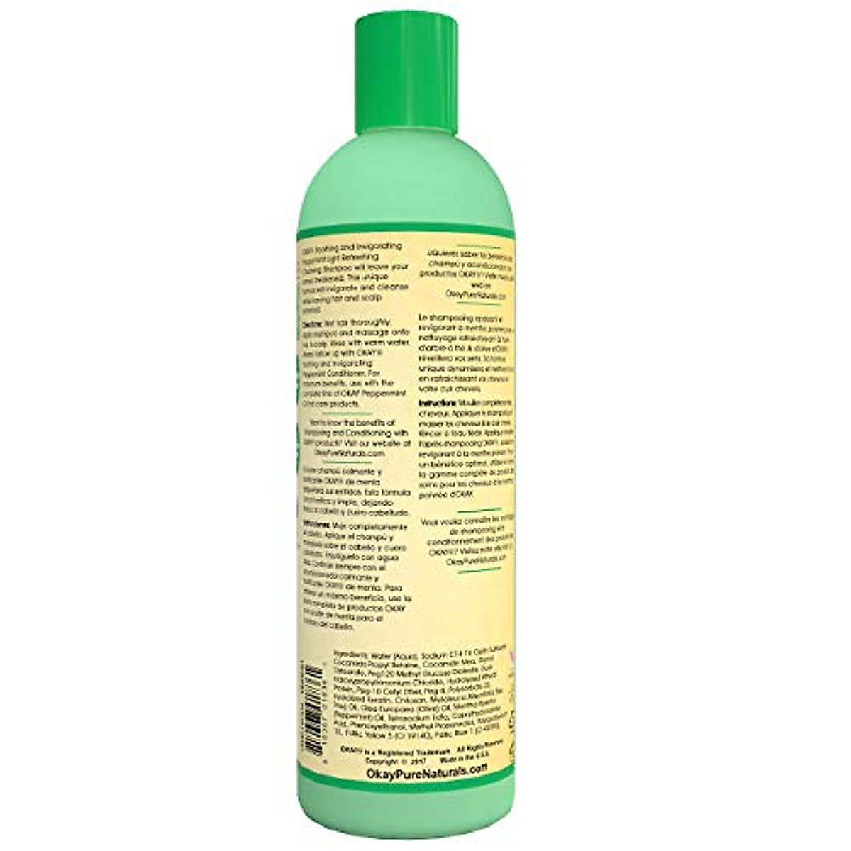 OKAY PEPPERMINT Soothing and Invigorating SHAMPOO 12oz / 355ml