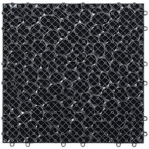 Gardenised QI003970.5 Interlocking Cobbled Stone Look Garden Pathway Tiles, Decorative Floor Grass Pavers Anti-Slip Mat, 5 Pack, Gray