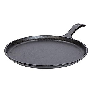 Lodge L9OG3 Cast Iron Round Griddle, Pre-Seasoned, 10.5-inch